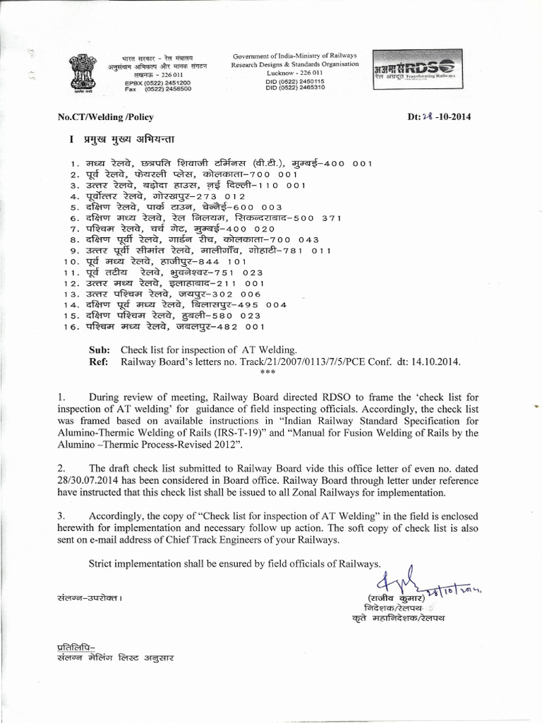 Check List - AT Welding | PDF