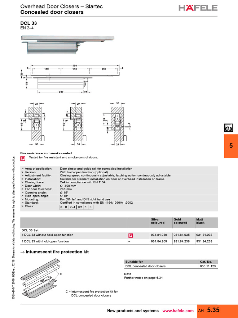 HAFELE - Amortizor - Usi DCL 33 | PDF | Door