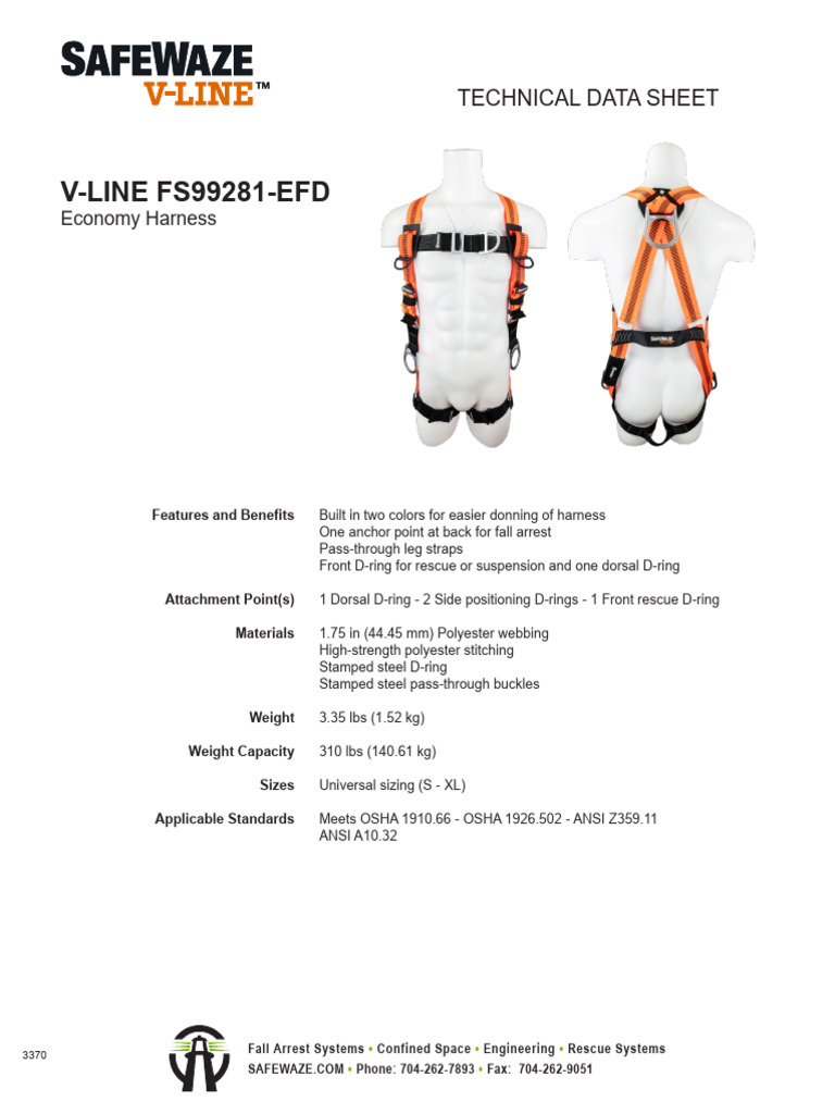 SAFEWAZE V LINE FS99281 EFD TECH DATA SHEET 2pdf | PDF