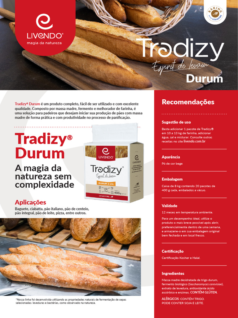 Flyer Tradizy | PDF | Pães | Massa Lêveda