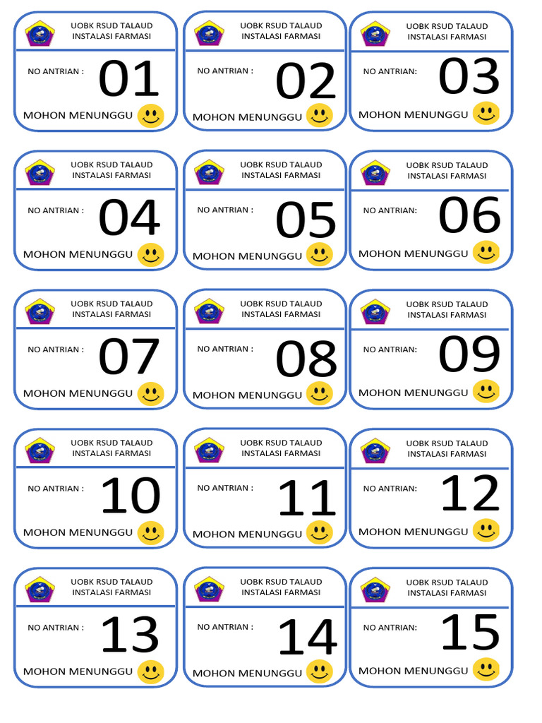 Nomor Antrian Pasien | PDF