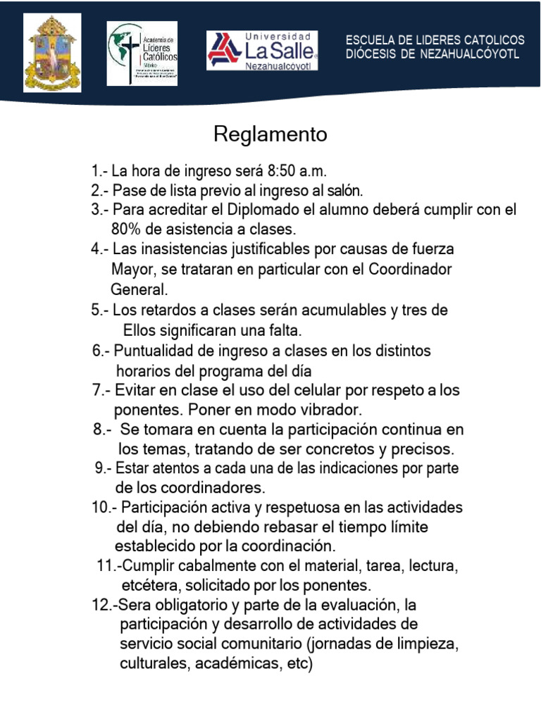 Clase 1 Reglamento | PDF