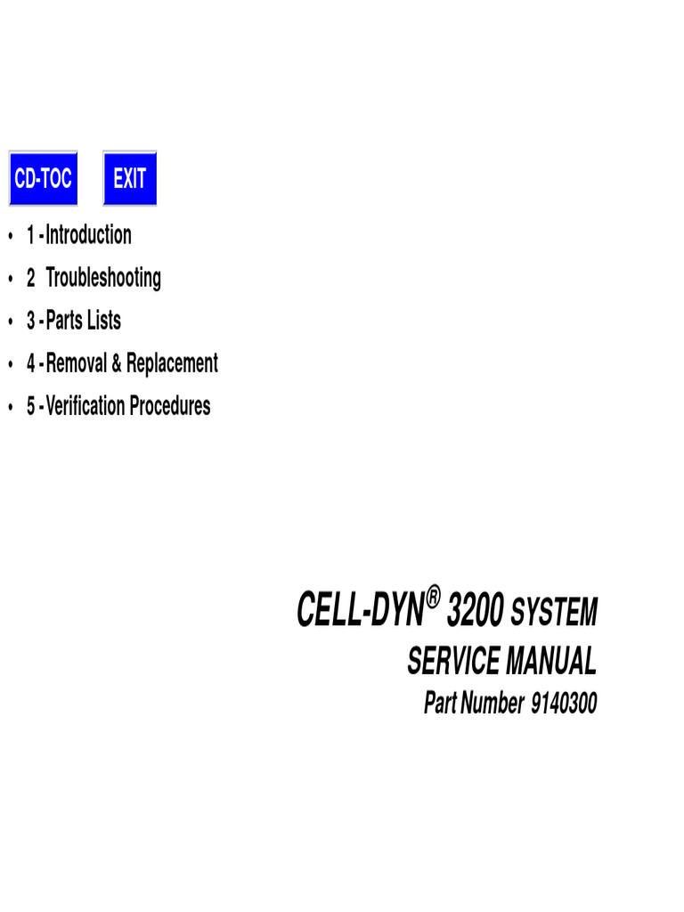 Hematology Analyzer Cell-Dyn 3200 | PDF | Valve