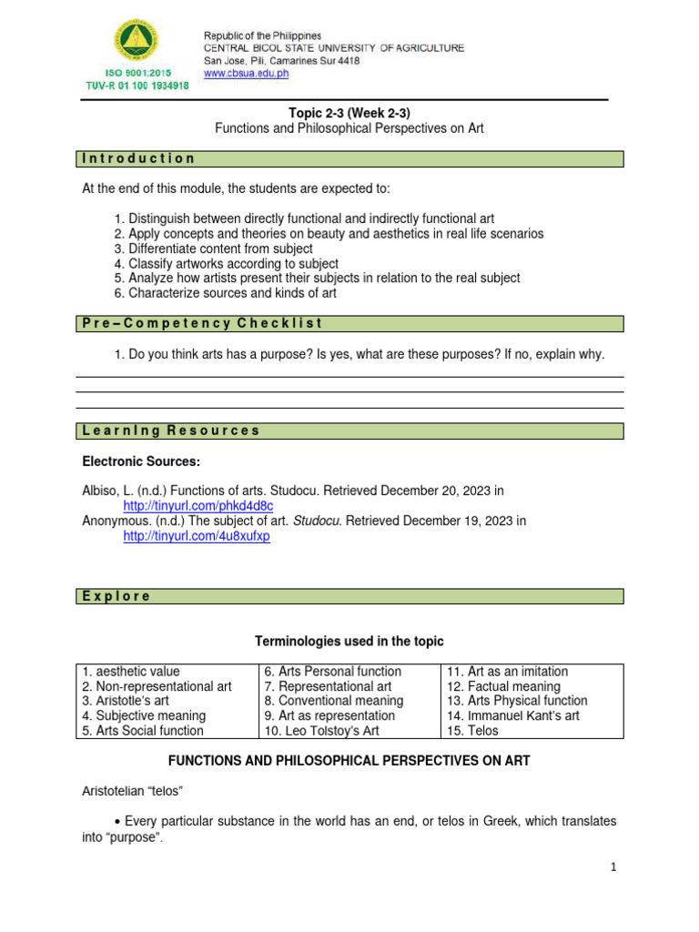 Module 1 (Topic 2-3) | Download Free PDF | Beauty | Representation (Arts)