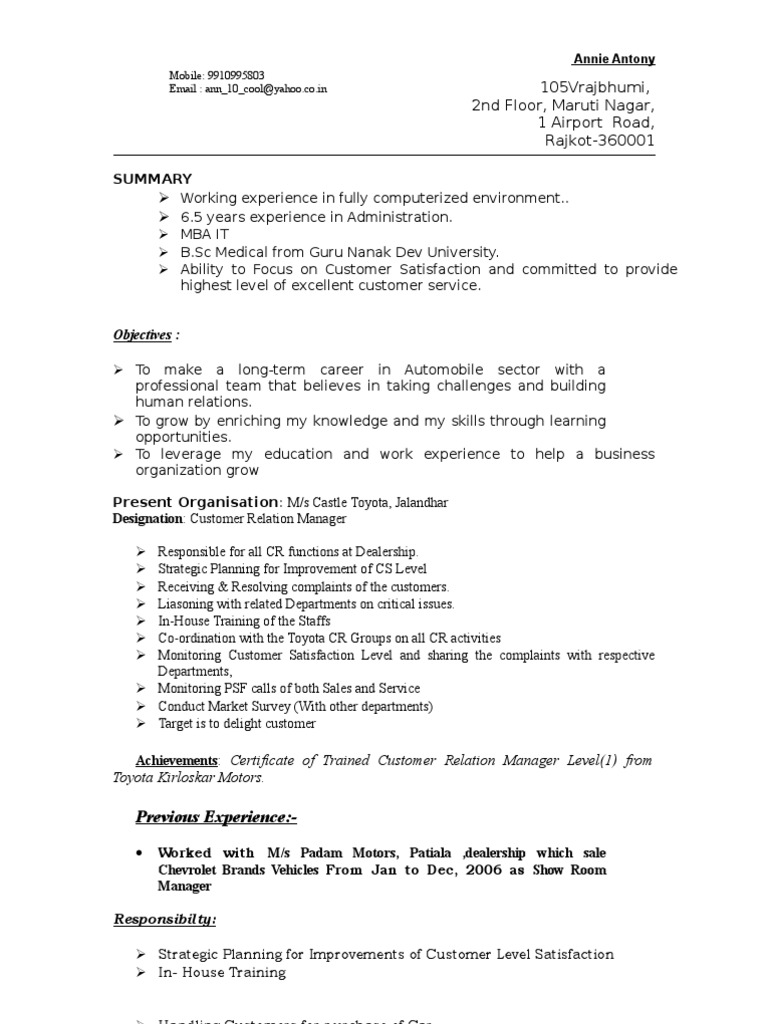 Annie Resume | Download Free PDF | Business | Computing And Information ...