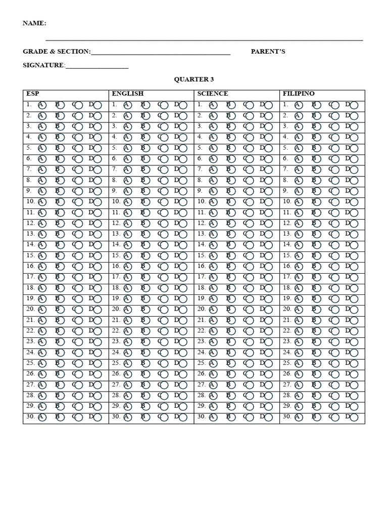 Bubble Style Multiple Choice | PDF | Science & Mathematics | Technology ...