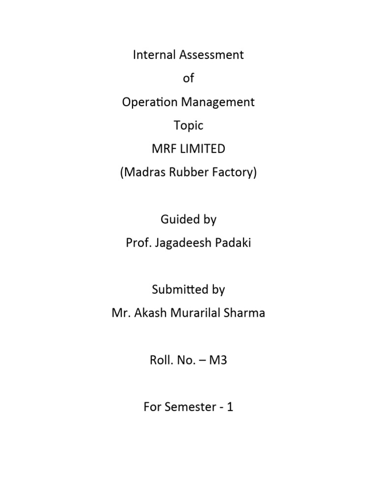 OM Assignment | Download Free PDF | Brand | Tire