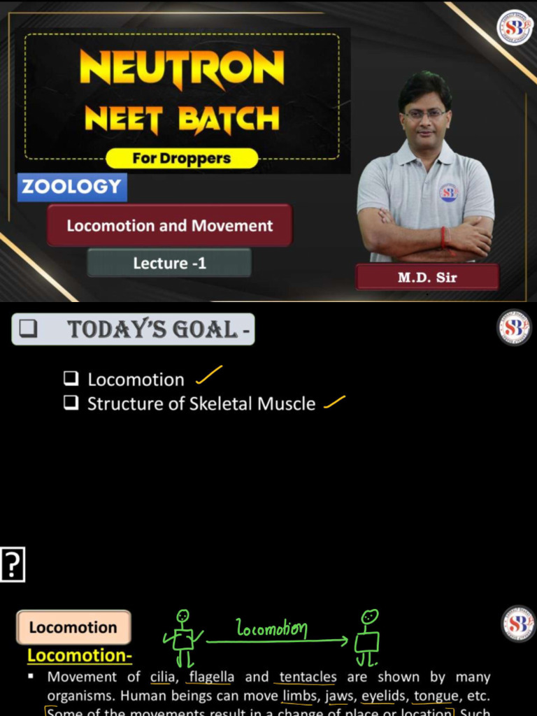 MD Sir Neutron NEET Lec1 Locomotion and Movements 7july Compressed | PDF