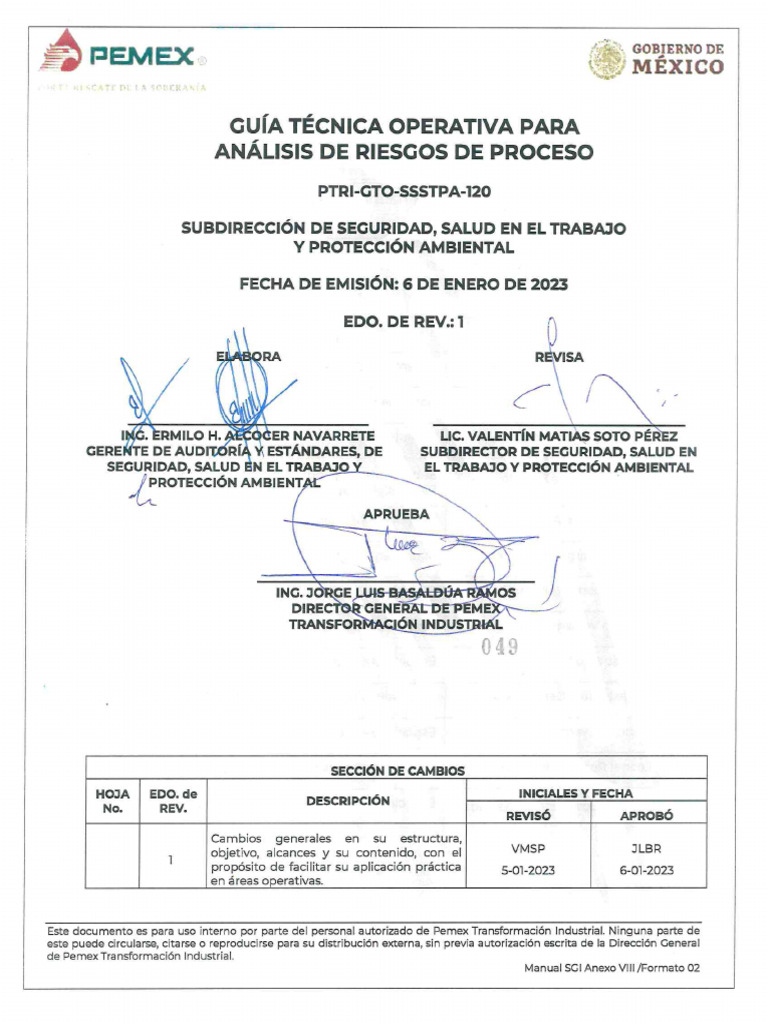 PTRI-SSSTPA-GTO-120 Analisis de Riesgos de Proceso | PDF