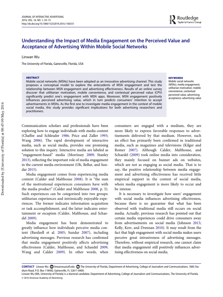 Social Media Engagement and Avoidance | PDF | Social Media | Popular Culture & Media Studies