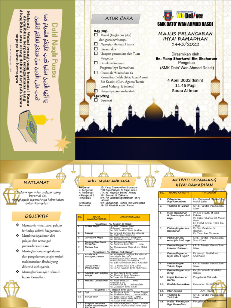 Pamplate Pelancaran Ihya' Ramadhan | PDF