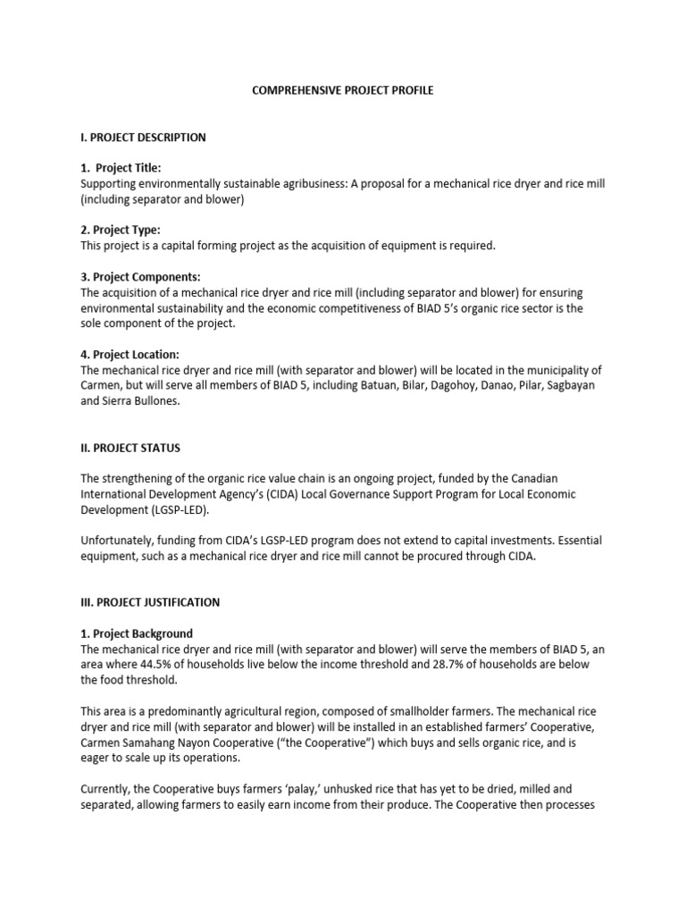 Sustainable Rice Processing Project | PDF | Agriculture | Smallholding