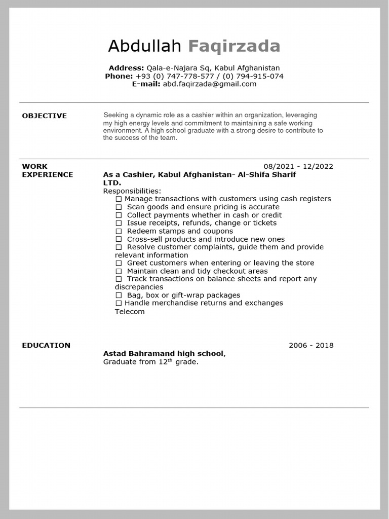Abdullah CV | Download Free PDF | Point Of Sale | Computing