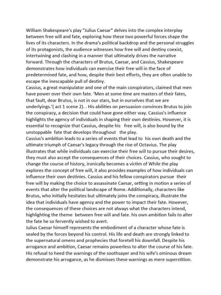 William Shakespeare | PDF | Free Will | Destiny