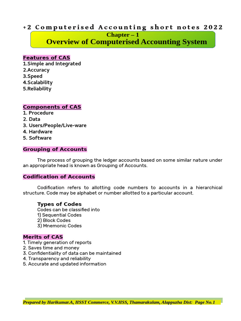 1.XII +2 CA Short Notes Final | PDF | Spreadsheet | Depreciation