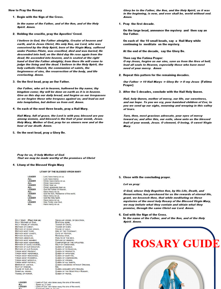 How To Pray The Rosary | PDF | Lord's Prayer | Systematic Theology