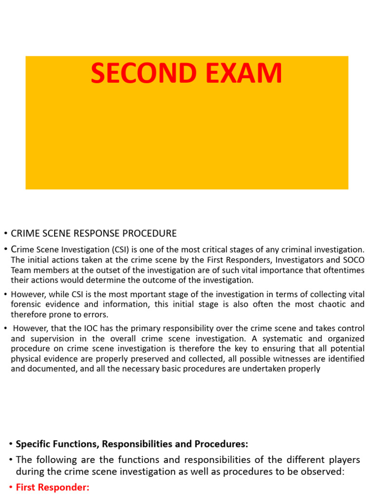 Crime Scene Investigation Procedures | PDF | Autopsy | Crime Scene