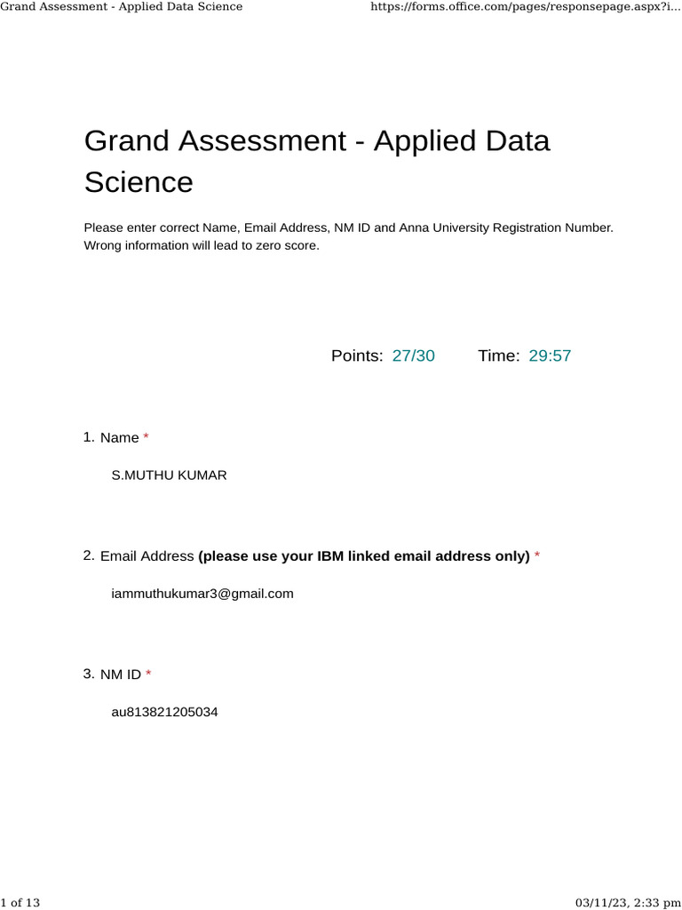 Grand Assessment - Applied Data Science | PDF | Machine Learning | Receiver Operating Characteristic