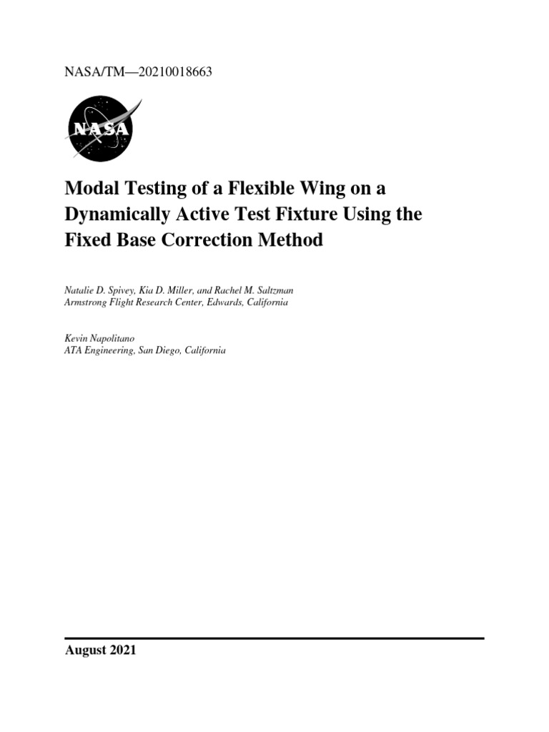 Flexible Wing Modal Testing with FBC Method | PDF | Accelerometer | Nasa