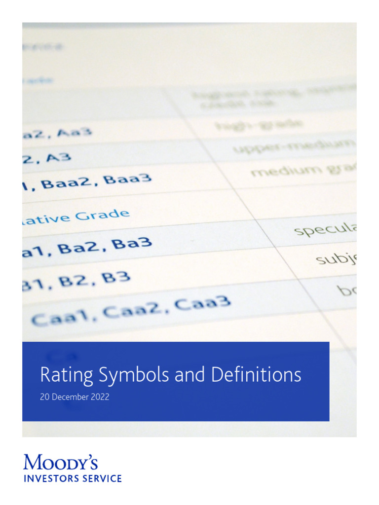 Compliance - Moodys-Rating-Symbols-and-Definitions - 20Dec22 | PDF ...