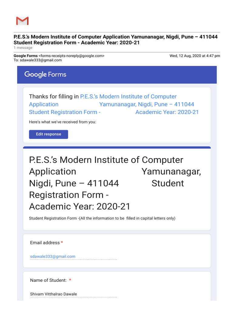 Mca II Admission 2020-21 | PDF | Career & Growth
