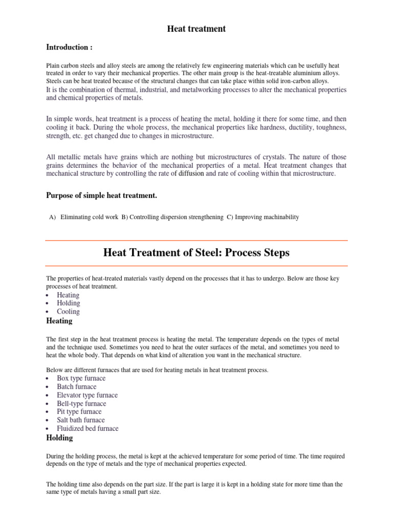 Heat Treatment | PDF | Heat Treating | Steel