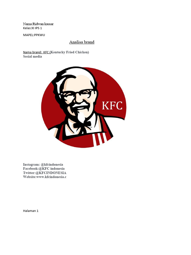 Analisa Brand KFC (KENTUCKY FRIED CHICKEN) | PDF