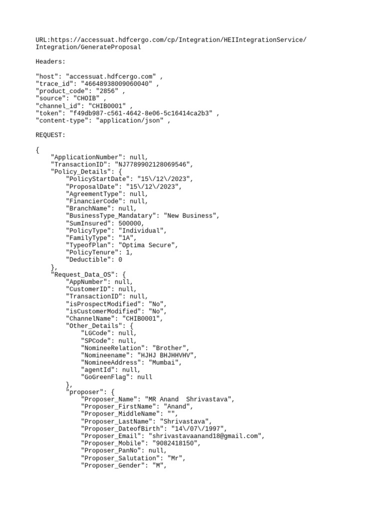 HDFC Choice Proposal Name Issue | PDF | Internet
