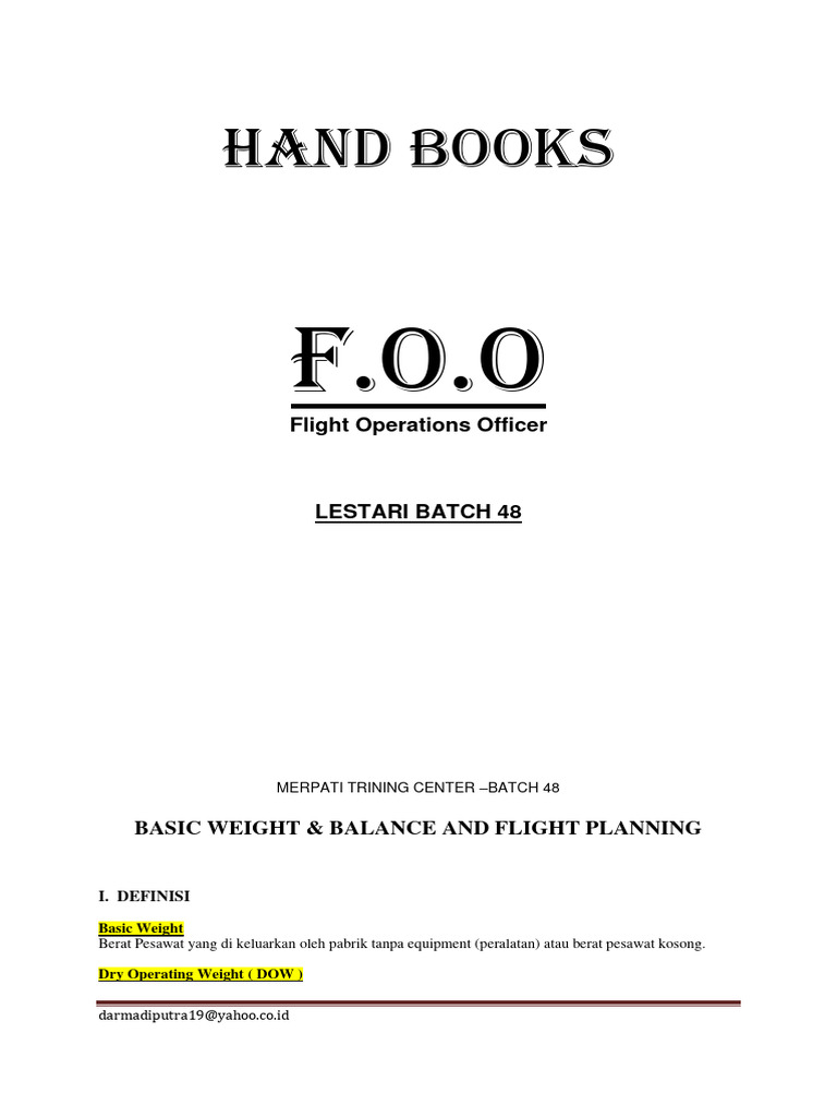 Handbooks For FOO | PDF