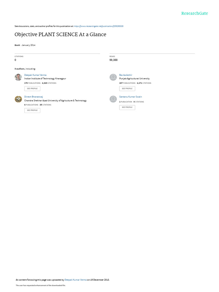 Objective Plant Science at a Glance | PDF