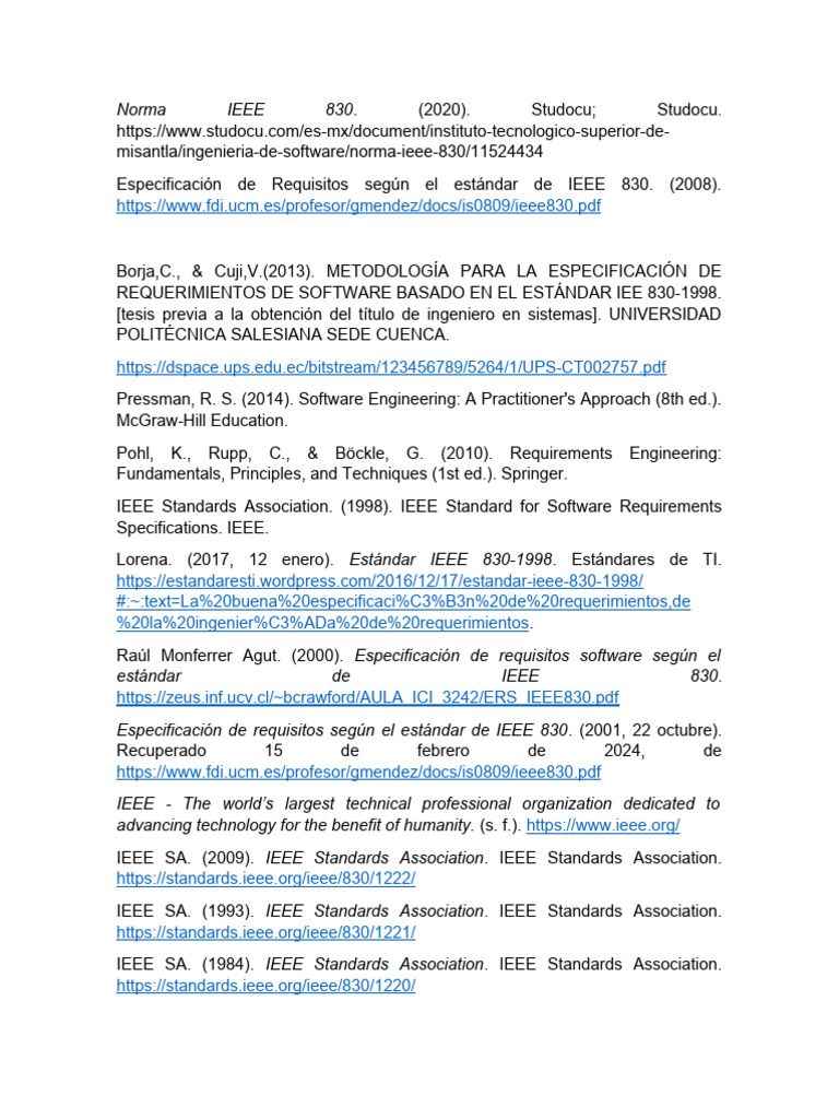 Norma IEEE 830 | PDF