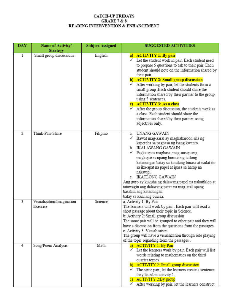 Catch Up Fridays | PDF | Mathematics | Cognitive Science