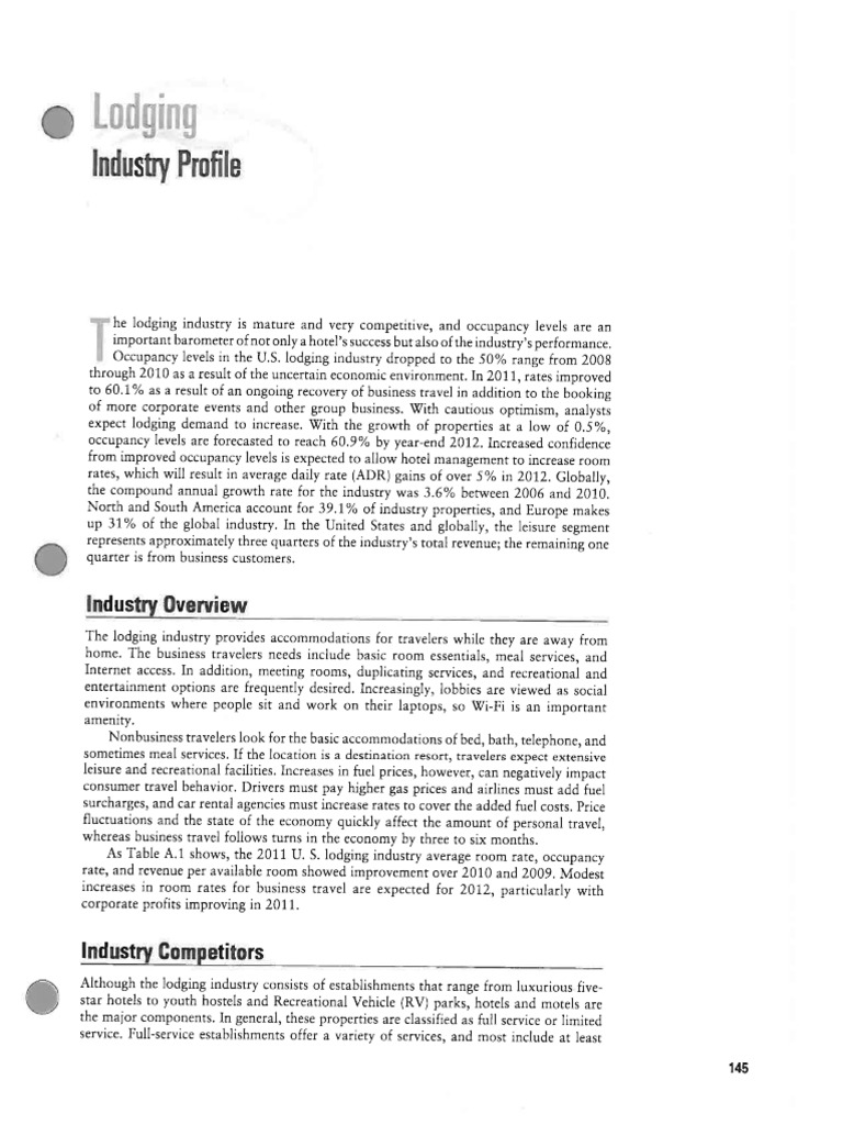 Lodging Industry Overview Case | PDF