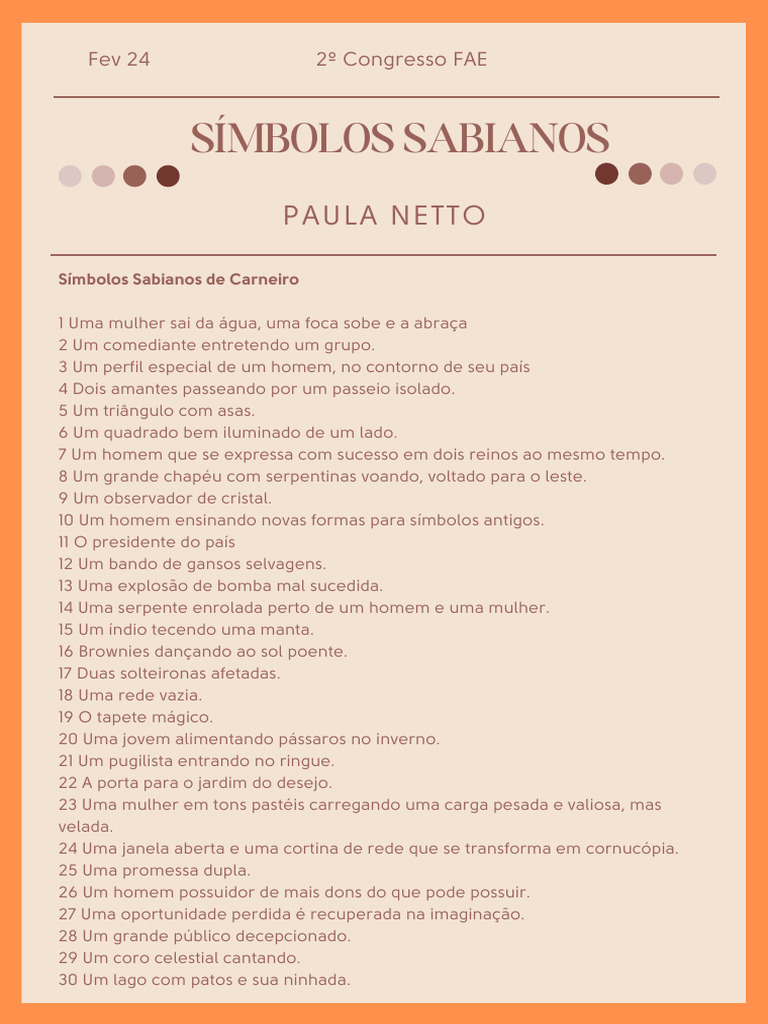 Símbolos Sabianos Apoio | PDF