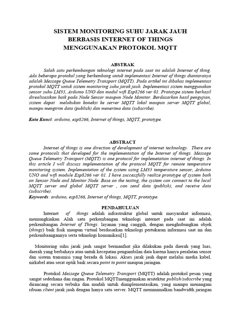 Sistem Monitoring Suhu Jarak Jauh Pdf