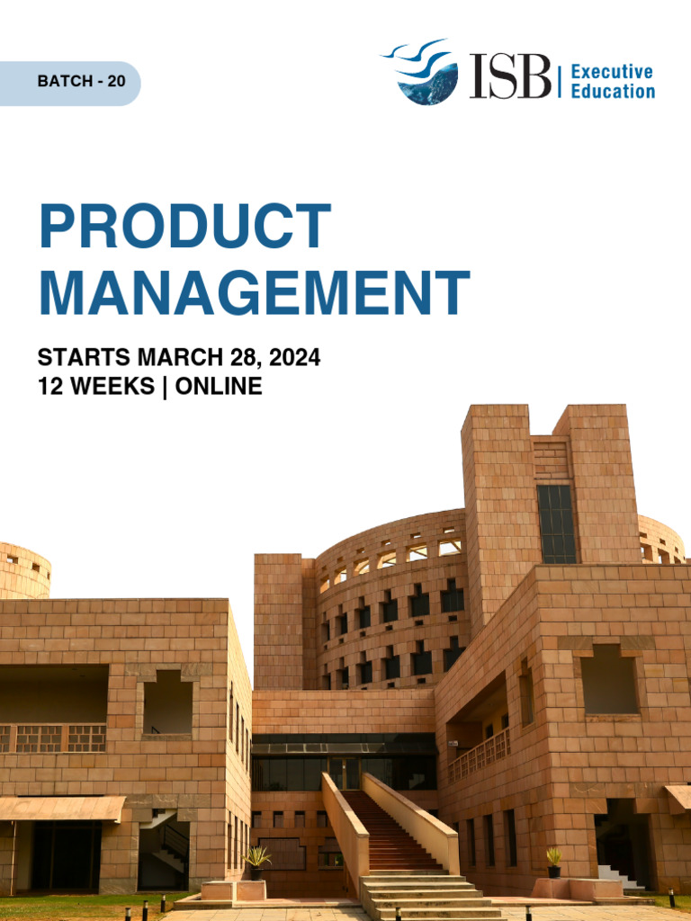ISB PM - Brochure - Batch 20 | PDF | New Product Development | Product ...