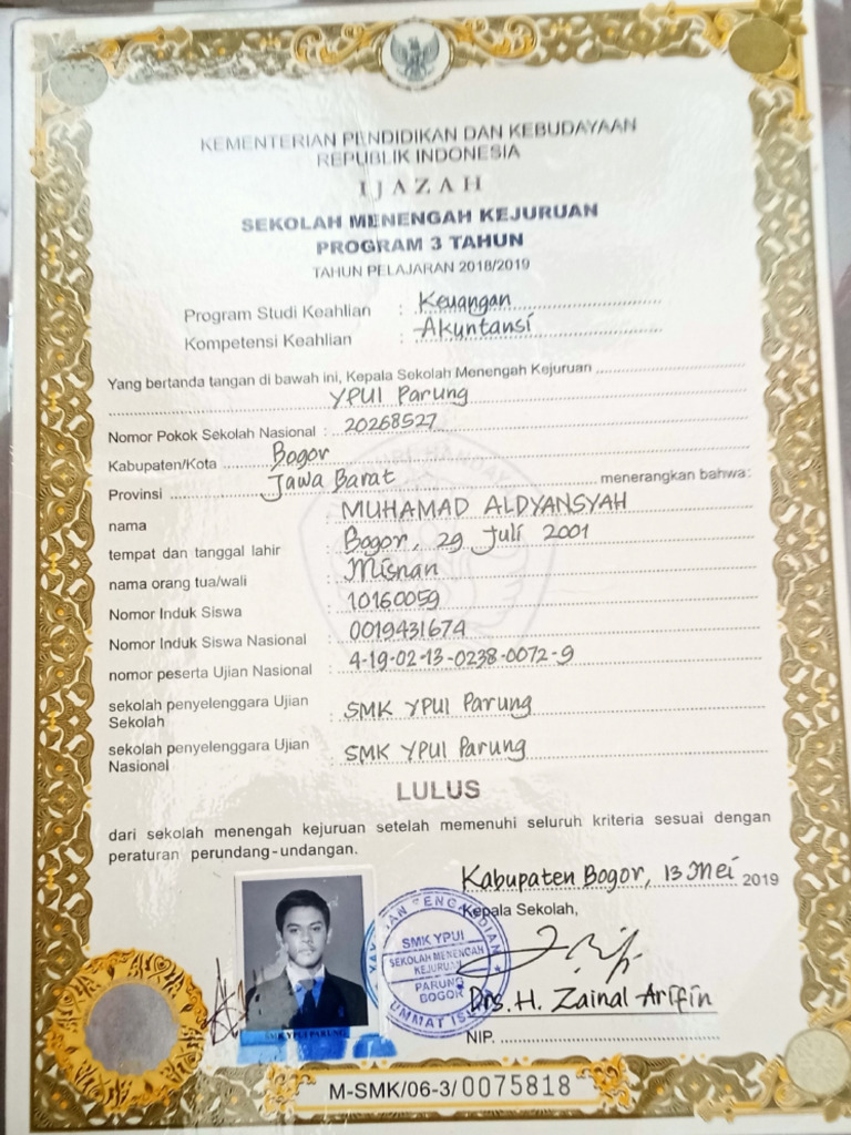 Ijazah_Muhamad Aldyansyah | PDF