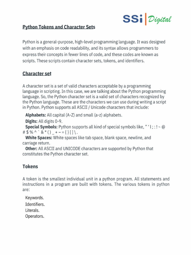 New 5 Token Characterset | PDF