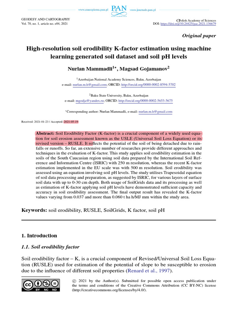 High-Res Soil Erodibility Estimation | PDF | Soil | Physical Geography