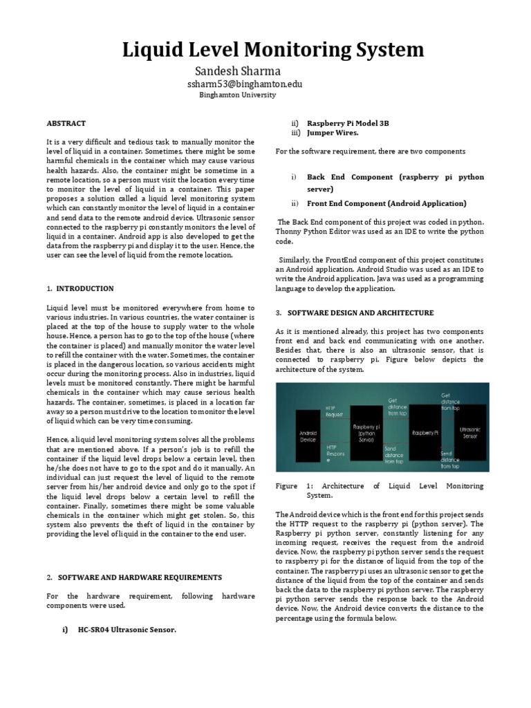2021spring LiquidLevelMonitoringSystem | PDF | Android (Operating ...