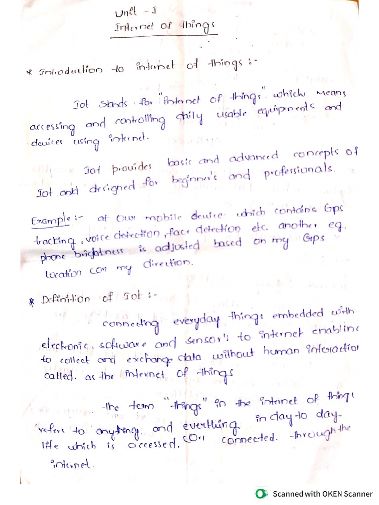 UNIT 1 IOT Part 1 Notes | PDF