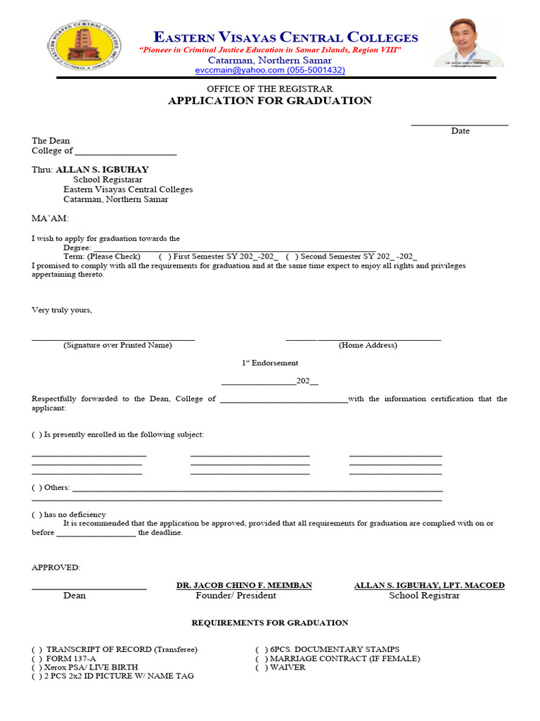 Application For Graduation 2023 | PDF