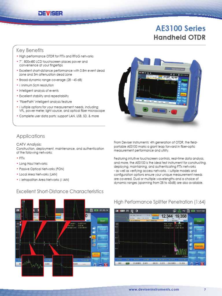 DEVISER OTDR-AE3100 Series | PDF | Fiber To The X | Optical Fiber