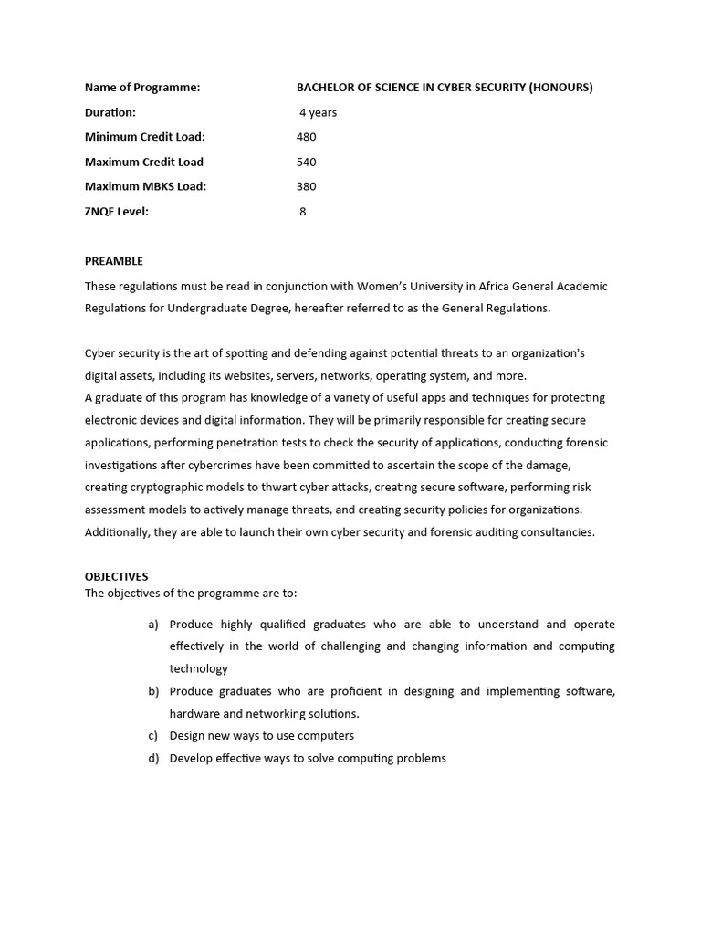 BSc Cyber Security Course Overview | PDF | Security | Computer Security