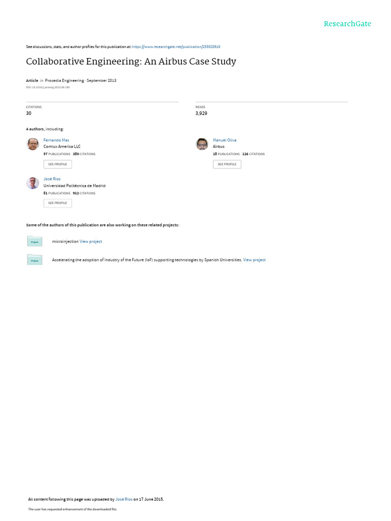 Collaborative Engineering An Airbus Case Study Pdf Product