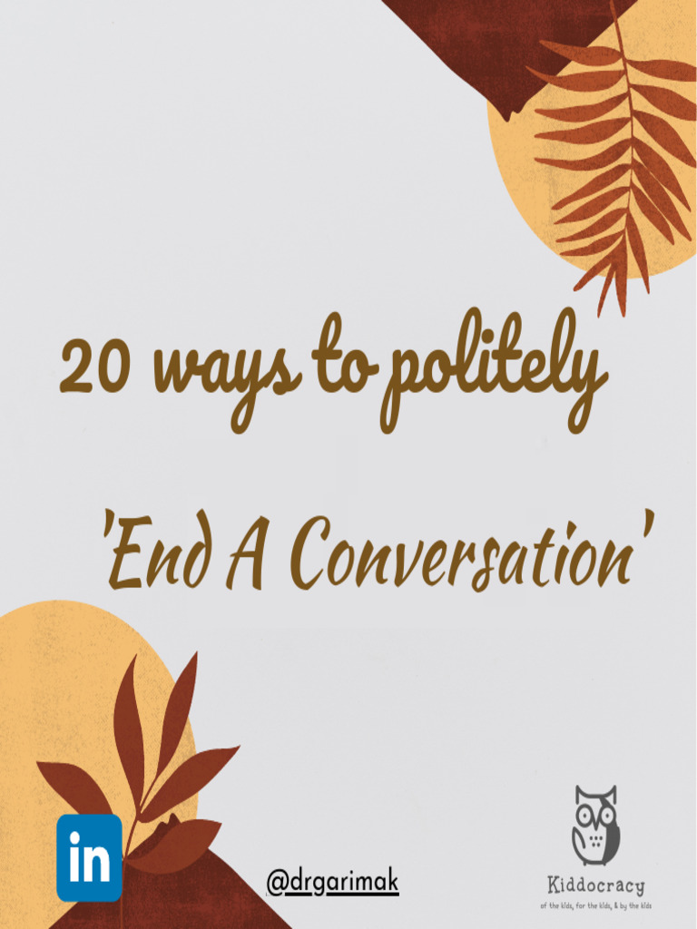 20 Ways To Politely End A Conversation 1692259691 | PDF