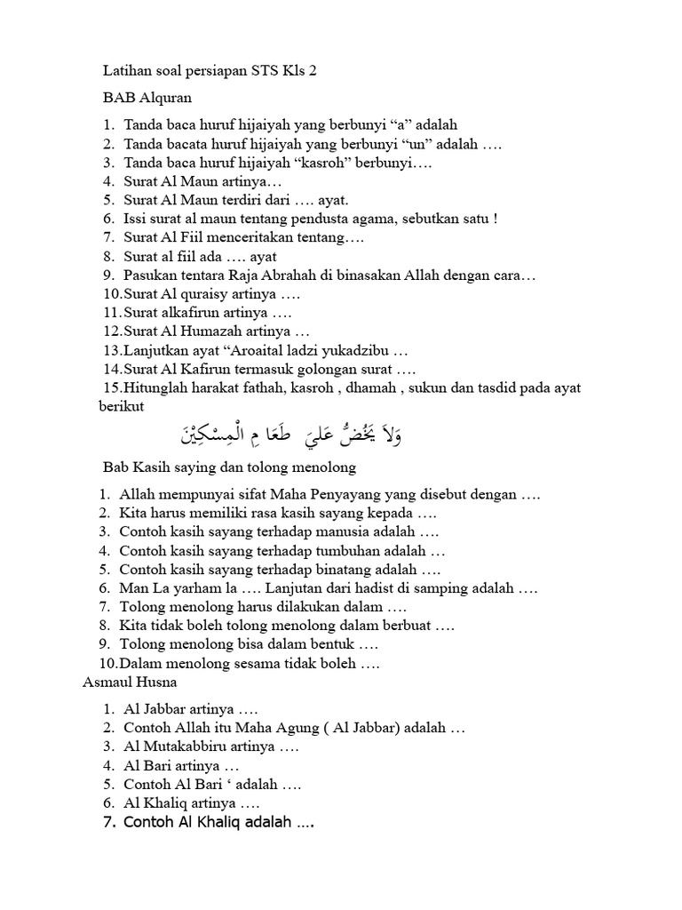 Persiapan STS GNP Kls 2 | PDF