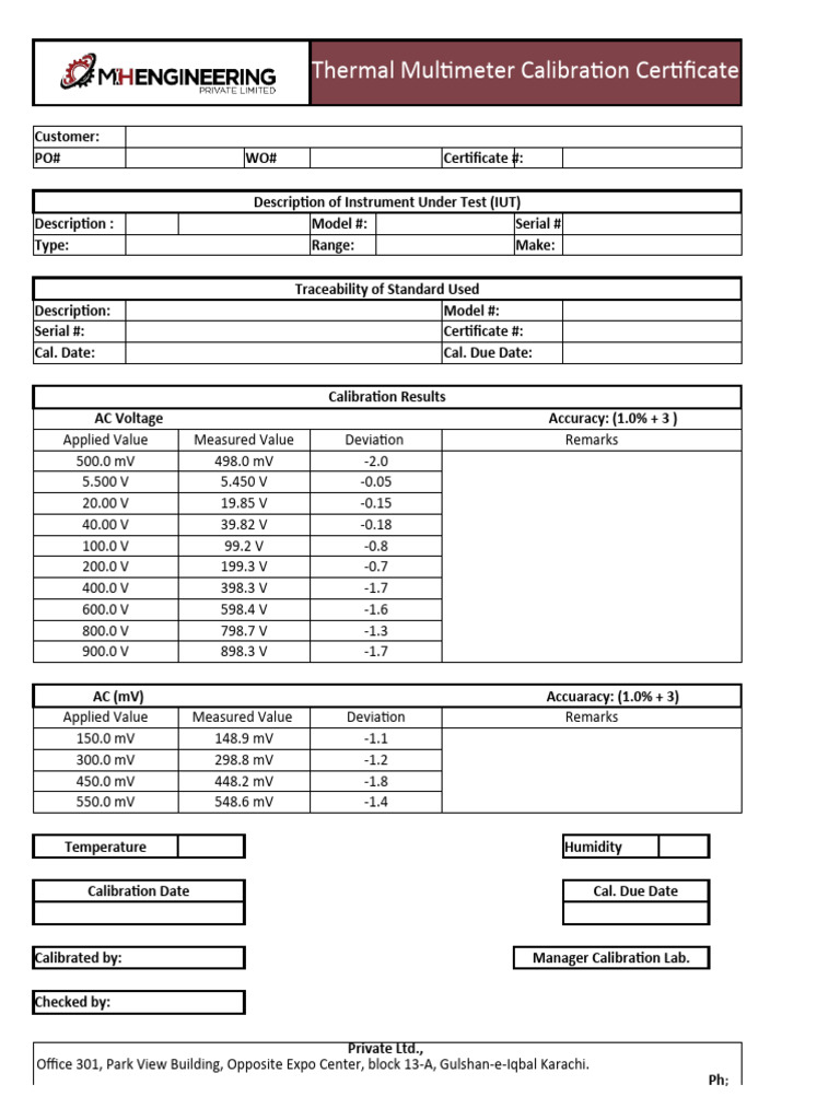 Fluke Thermal Multimeter | PDF | Calibration | Probability And Statistics
