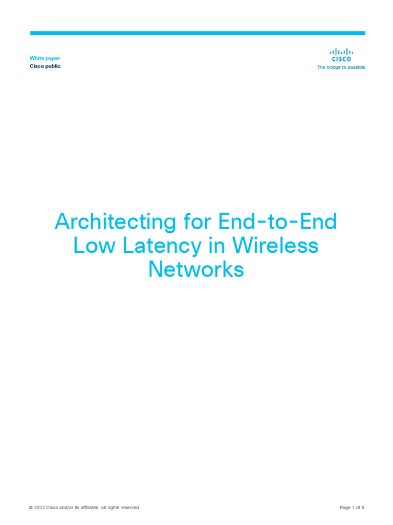 Arch End To End Low Latency Wireless Networks | PDF | Computer Network | Wi Fi