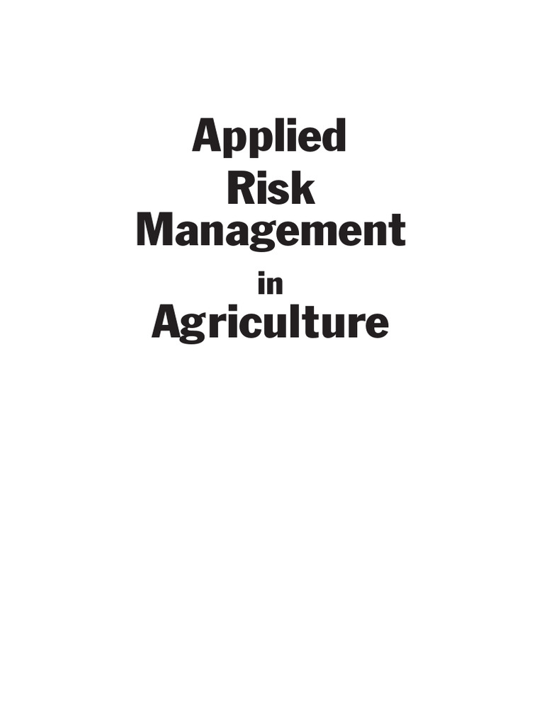 Dana L. Hoag - Applied Risk Management in Agriculture (2009, CRC Press ...